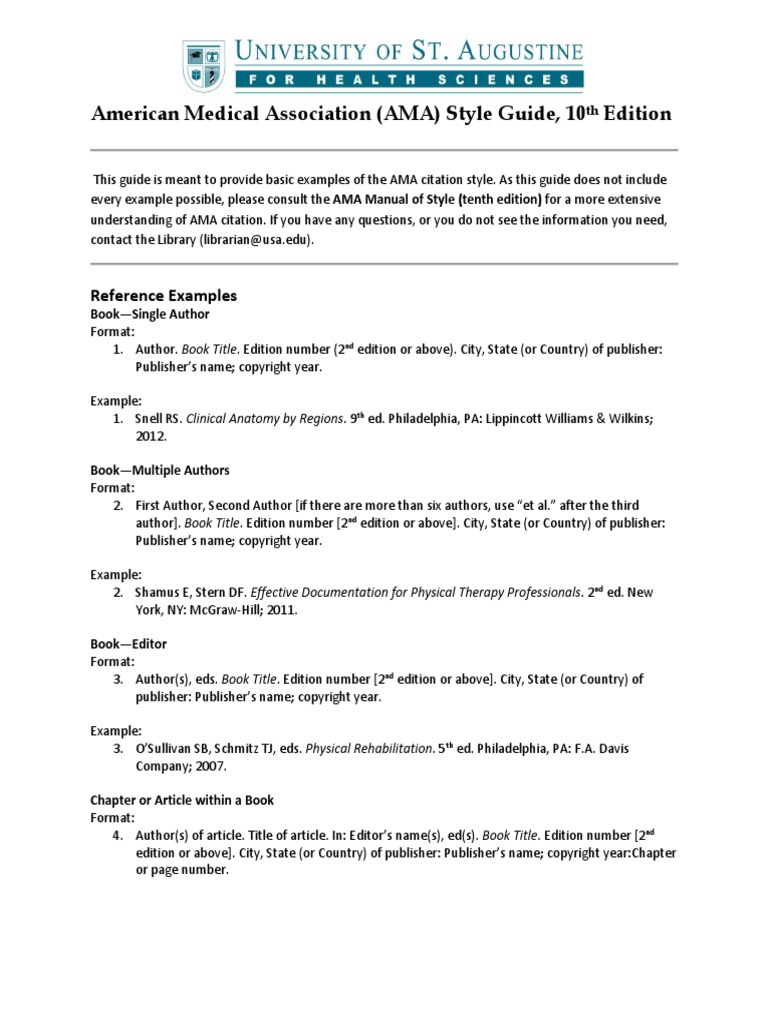 AMA Format 10th Ed | PDF | Digital Object Identifier | Immunology
