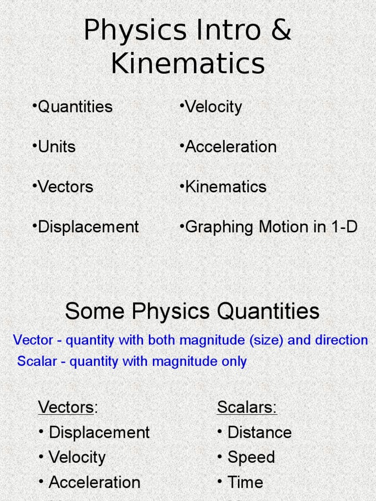 Physics Kinematics: Motion Basics Explained | PDF | Velocity | Acceleration