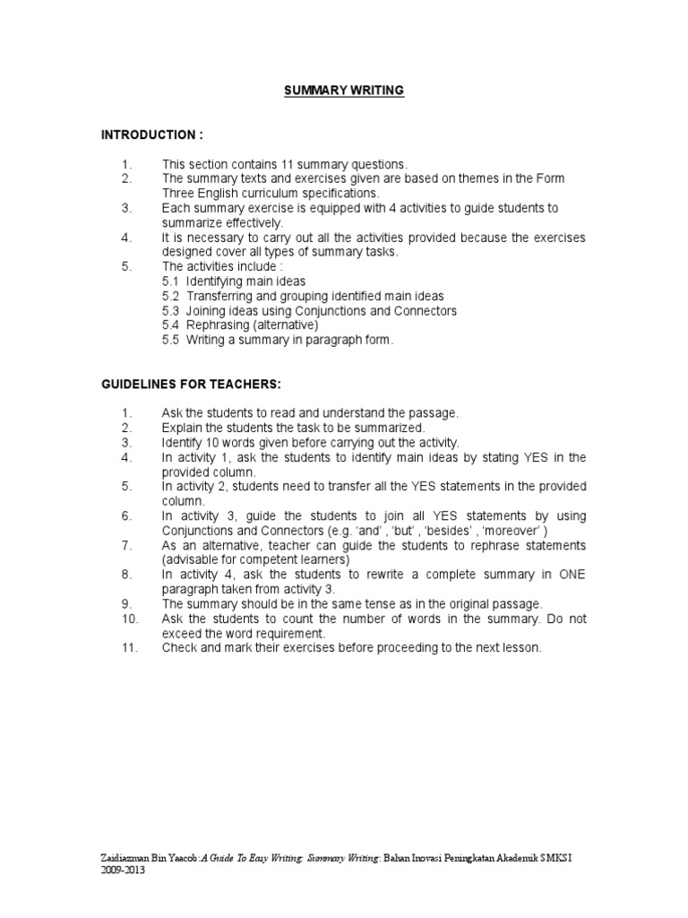 Summary Writing | PDF | Commuting | Physical Exercise