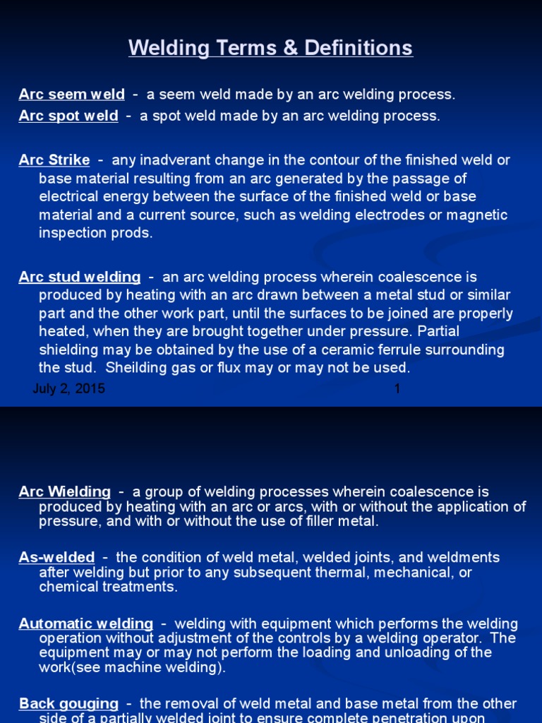 An In-Depth Look at Welding Terms and Definitions | PDF | Welding ...