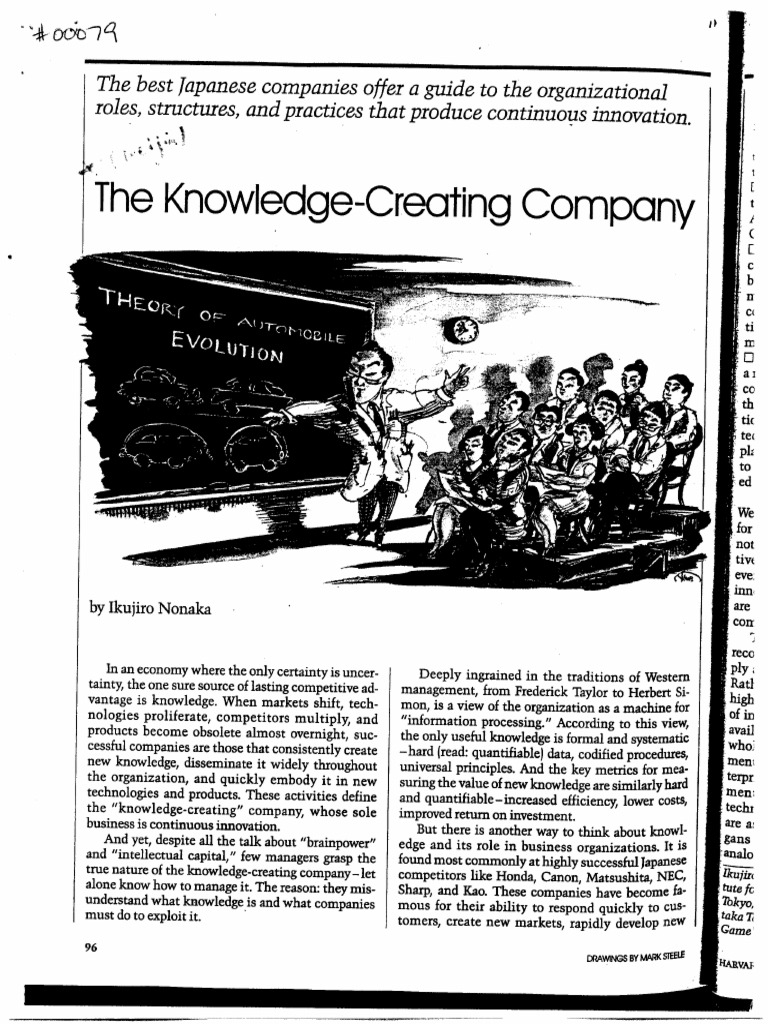 Knowledge Creating Company Nonaka PDF | PDF