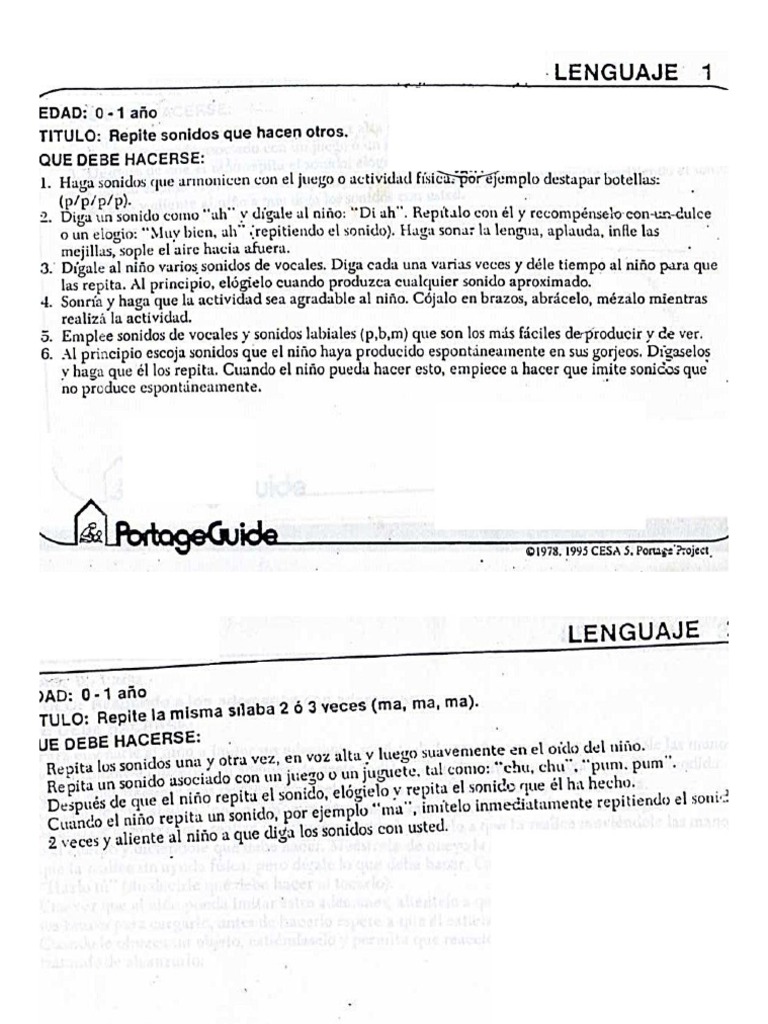 Fichas Lenguaje (Curriculum Carolina) | PDF