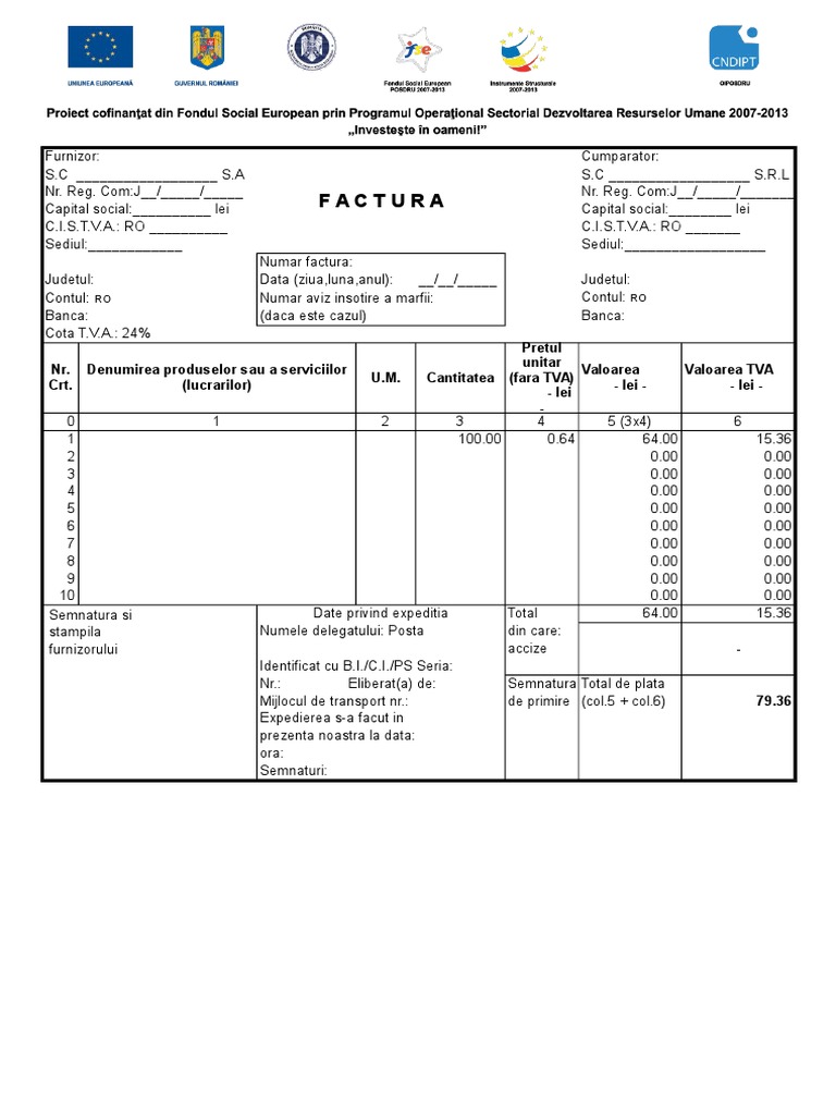 06 Model Factura Fiscala | PDF