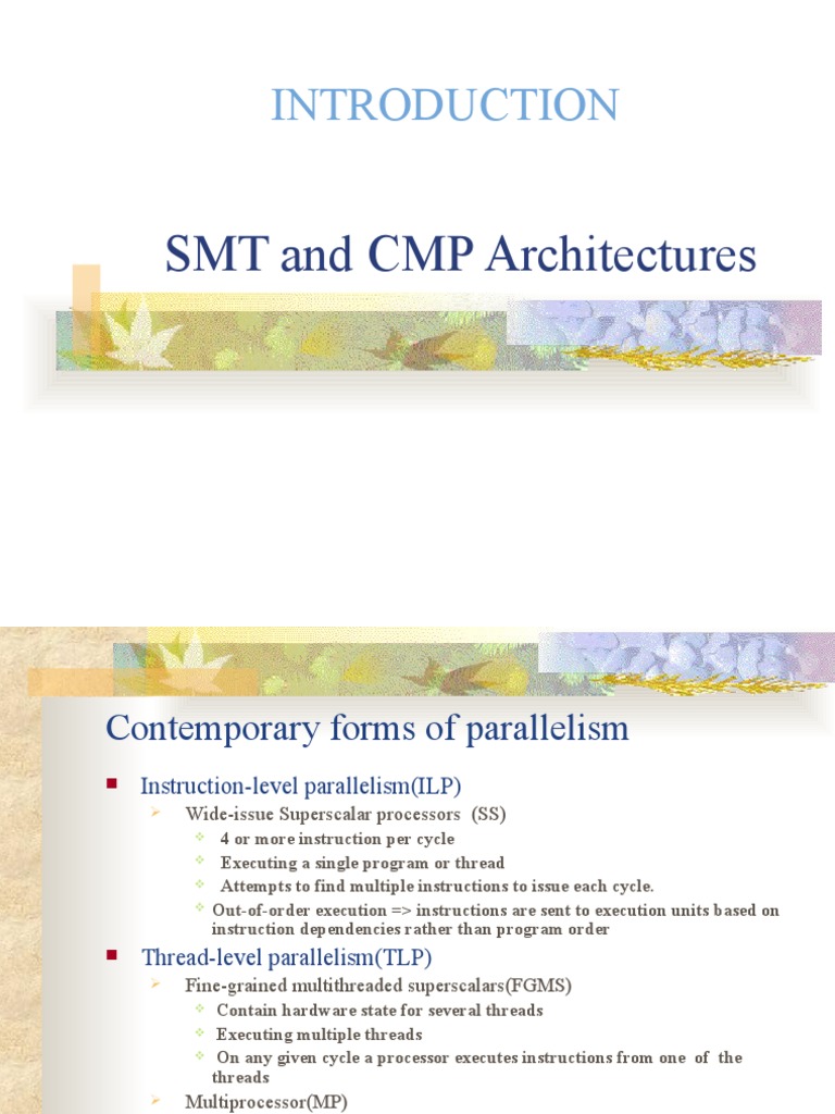 SMT and CMP Architectures | PDF | Central Processing Unit | Multi Core Processor