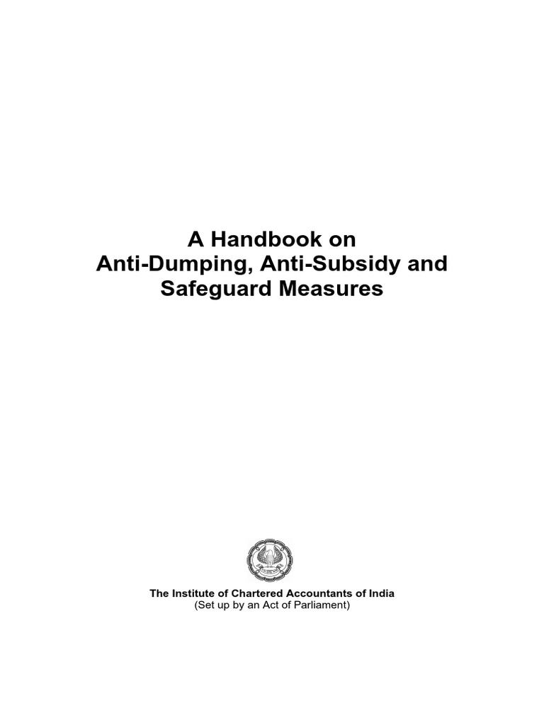 A Handbook On Anti Dumping Anti Subsidy And Safeguard Measures Pdf