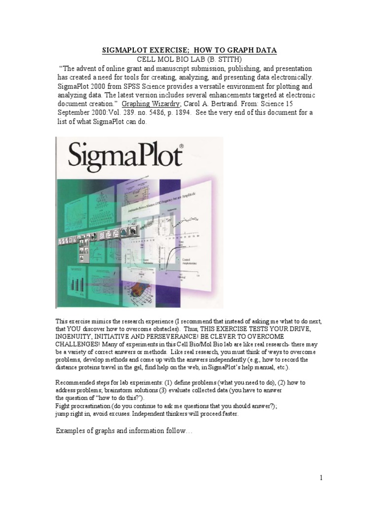 Sigmaplot Exercise How To Graph Data | PDF | Microsoft Excel | Software