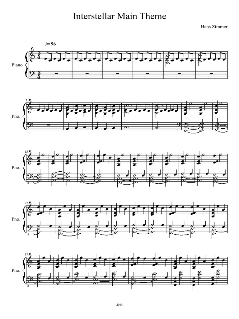 Interstellar Main Theme | PDF