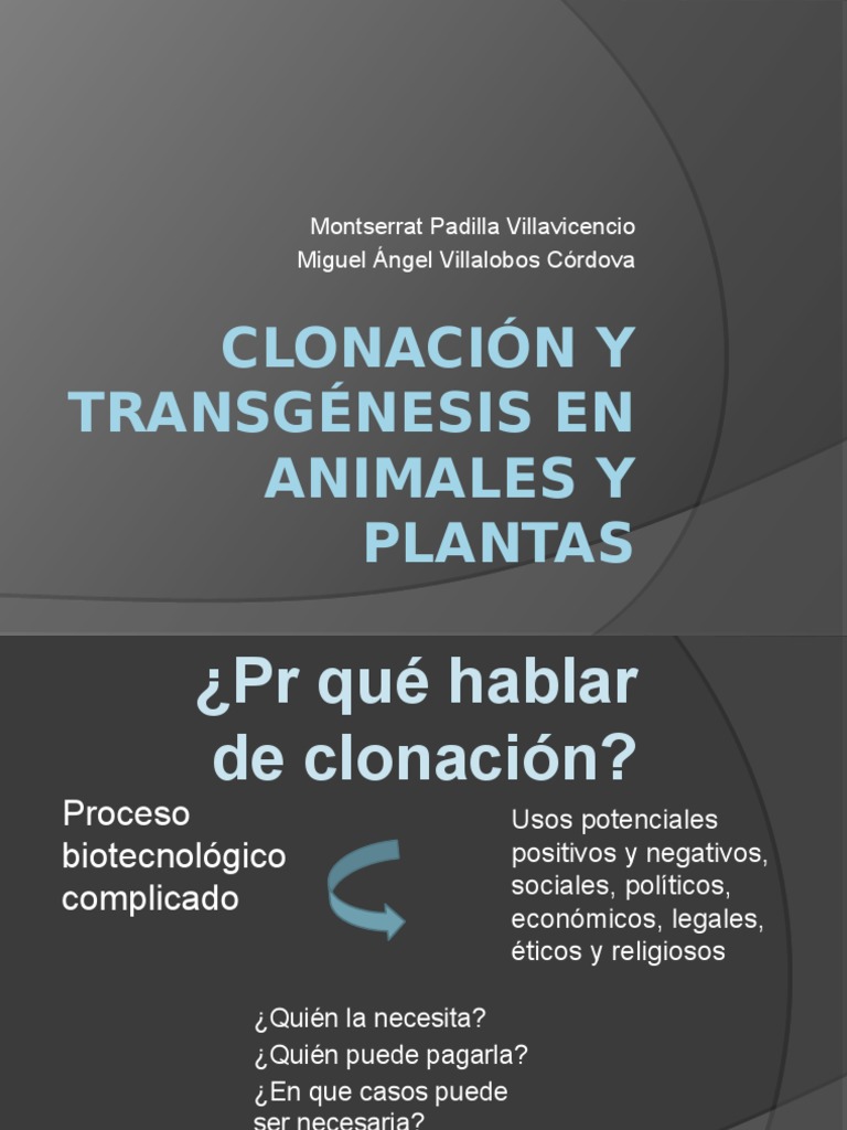 Clonacion y Transgenesis | PDF | Clonación | Transgénesis