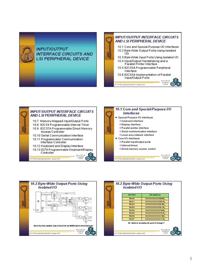 Input/Output Interface Circuits And Lsi Peripheral Device: 國立台灣大學 生物機電系 ...