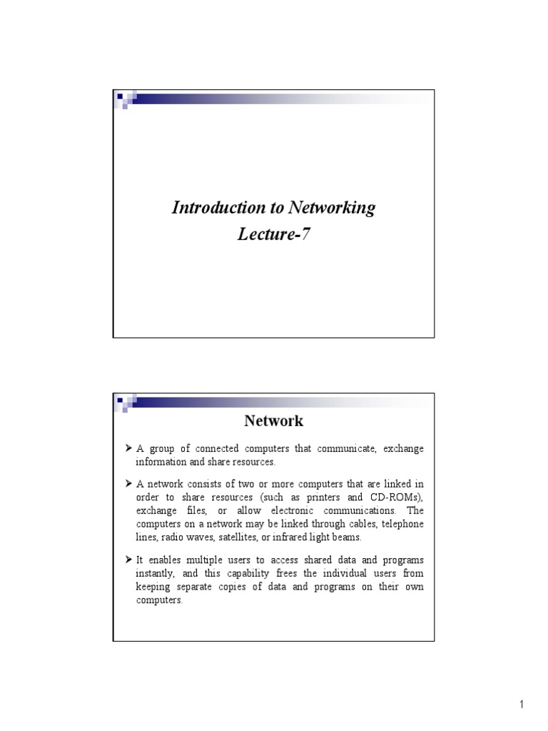 Introduction To Networks | PDF | Network Topology | Local Area Network