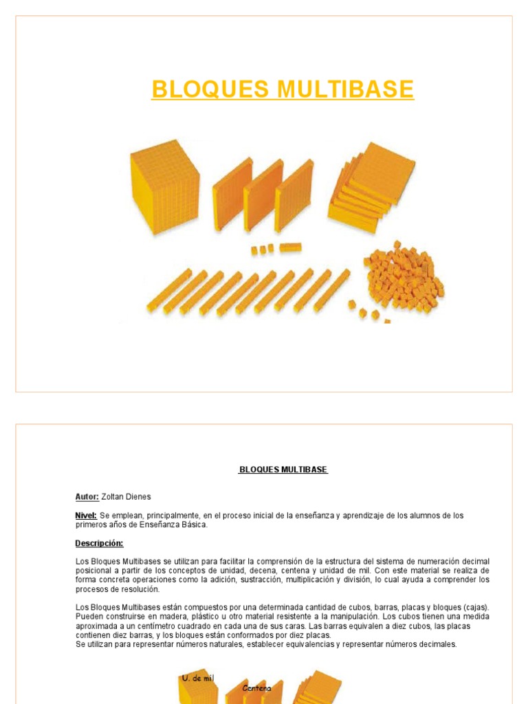 Actividades con Bloques Multibase | PDF | Enseñanza de matemática | Science