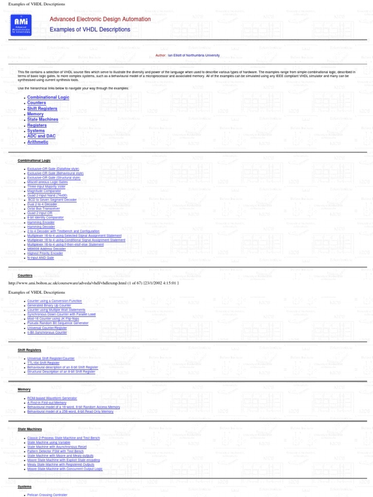 Vhdl Example Pdf Vhdl Function Mathematics