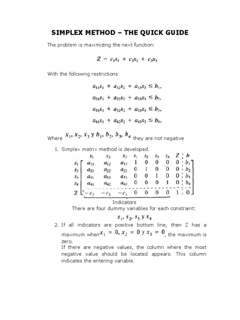 Simplex Method | PDF