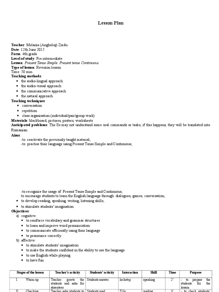 Lesson Pla1 | PDF | Lesson Plan | Vocabulary