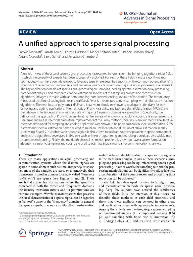 Sparse Signal Processing Pdf Sampling Signal Processing