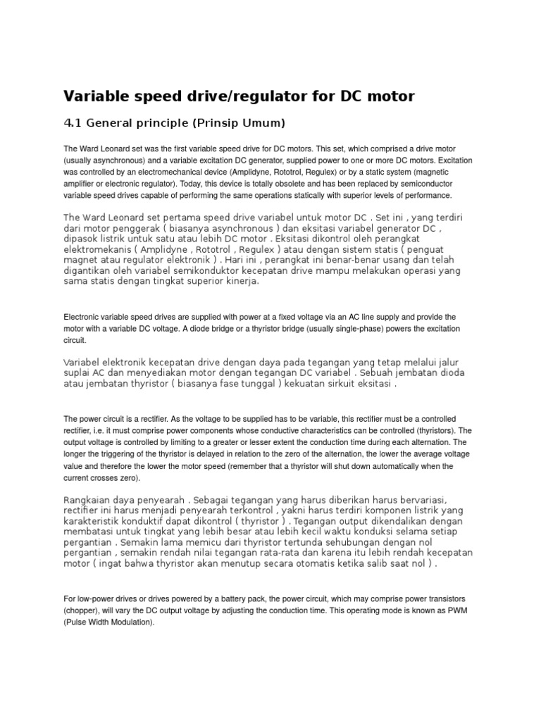 Variable Speed Drive DC | PDF | Technology & Engineering
