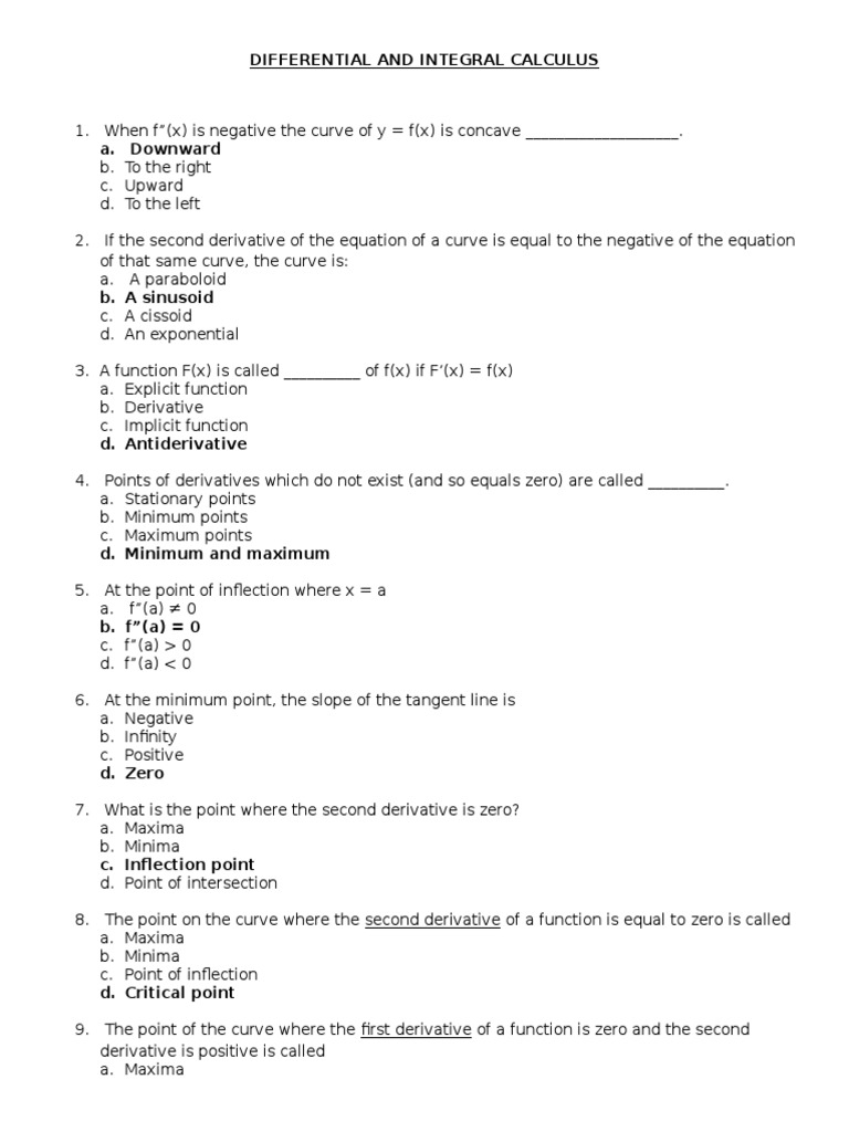 Differential and Integral Calculus | PDF | Derivative | Integral