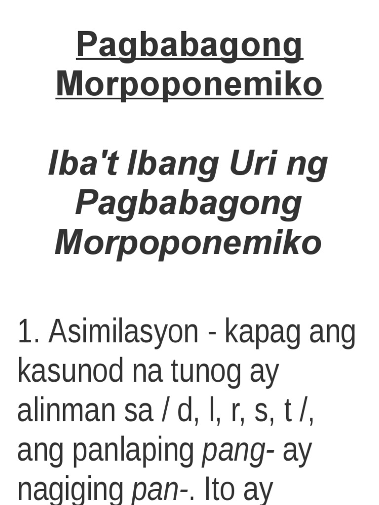 Pagbabagong Morpoponemiko | PDF