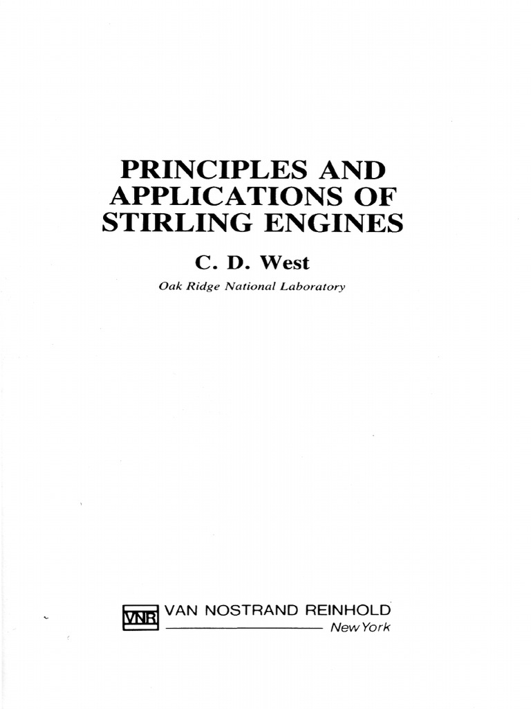 Principles and Applications of Stirling Engines: C. D. West | PDF ...
