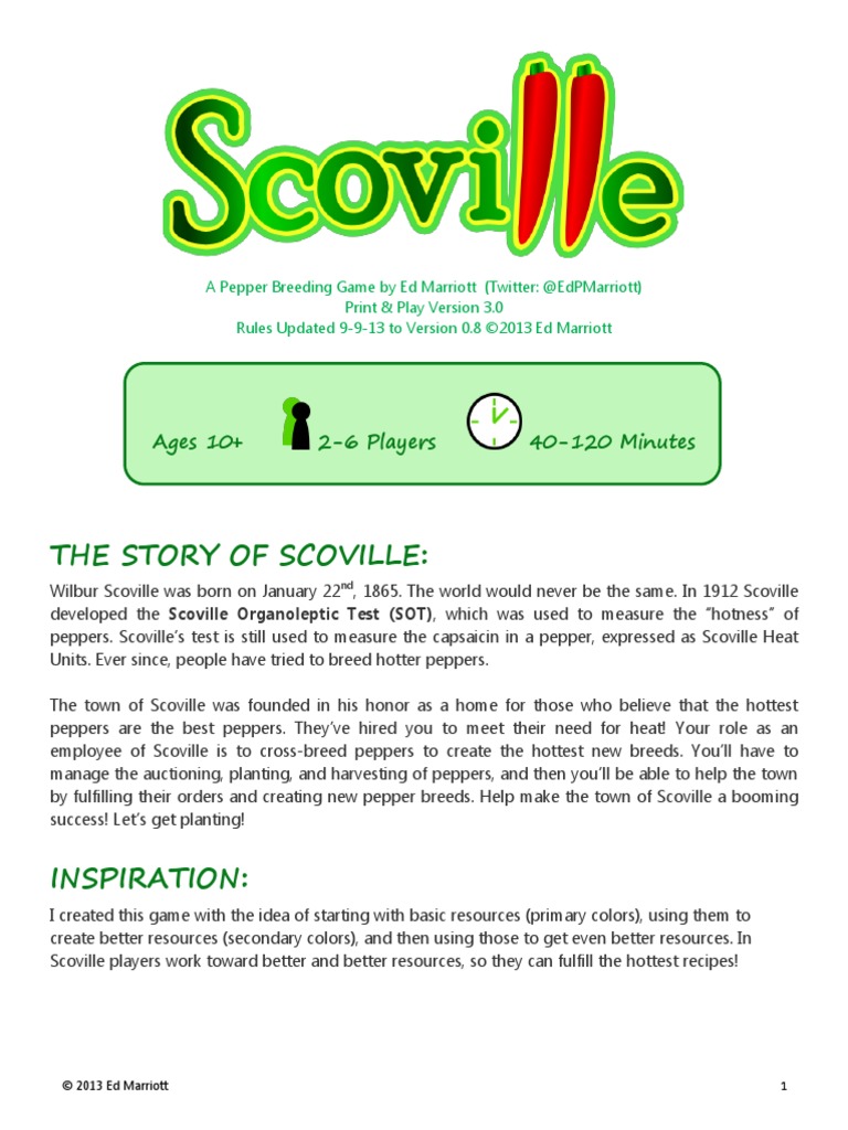 Scoville Print and Play Version 3 EdPMarriott 090913 | PDF | Auction ...