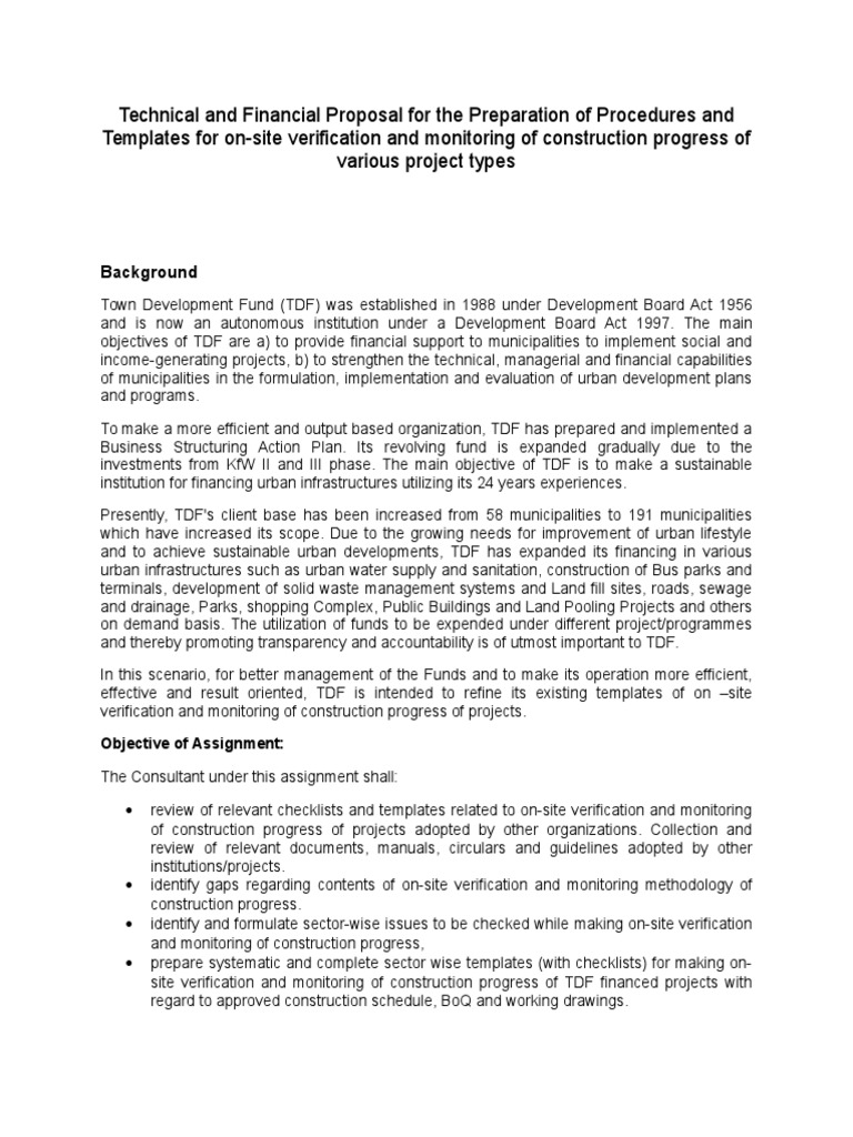 Technical & Financial Proposal | PDF | Verification And Validation ...