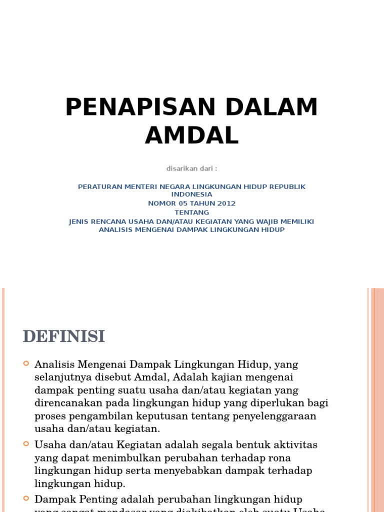 Penapisan Dalam Amdal | PDF