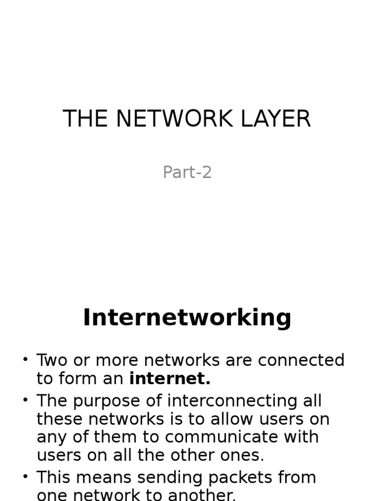 The Network Layer: Part-2 | PDF | Router (Computing) | Ip Address