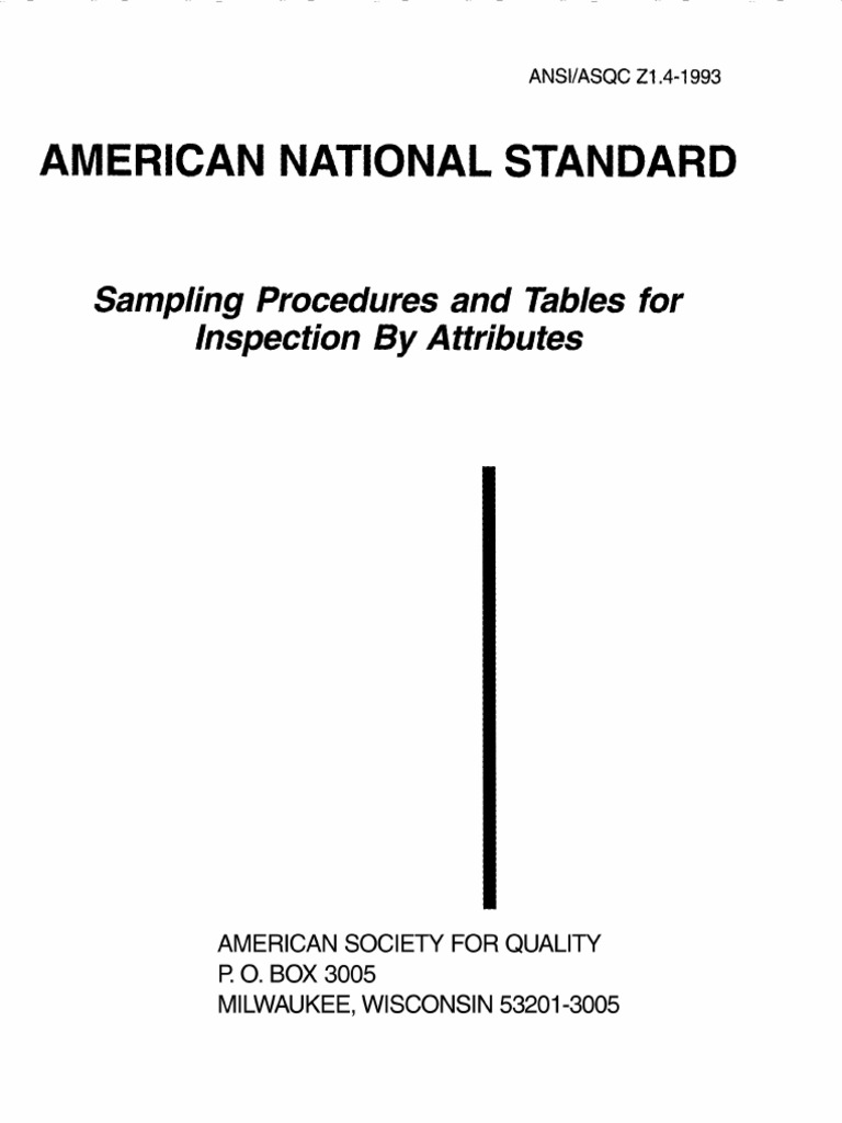Ansi Asq Z1.4-1993 PDF | PDF