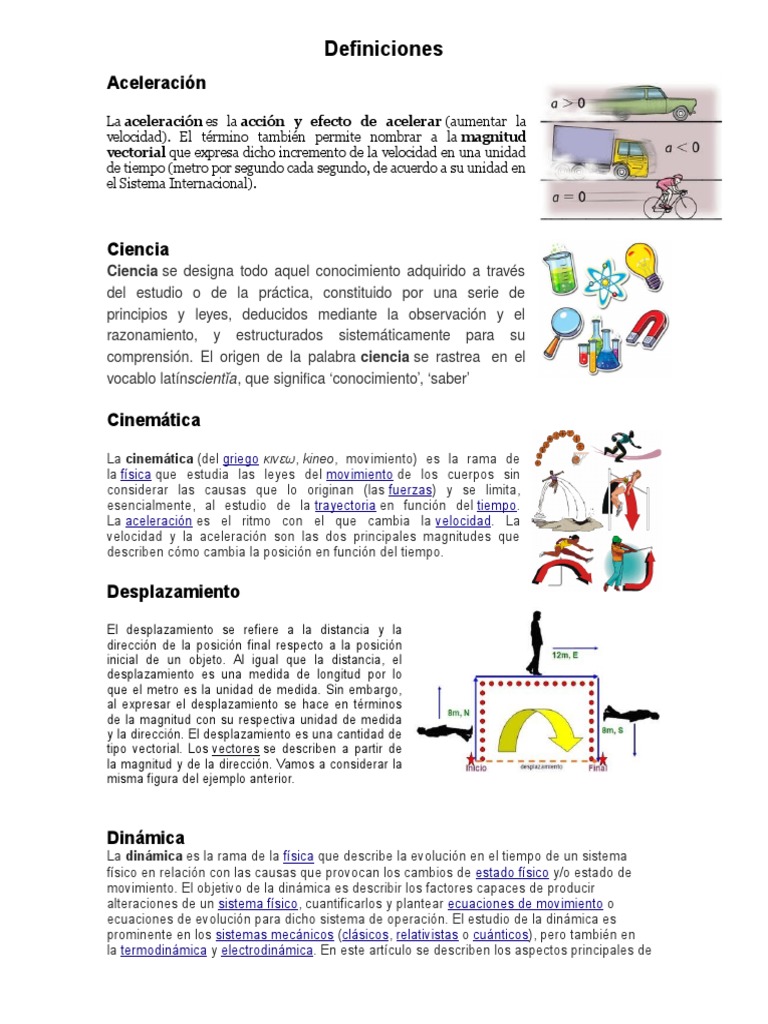 Definiciones de Fisica Fundamental | PDF | Movimiento (física ...