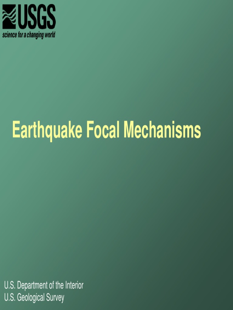 Focal Mechanism USGS | PDF | Seismology | Earth Sciences