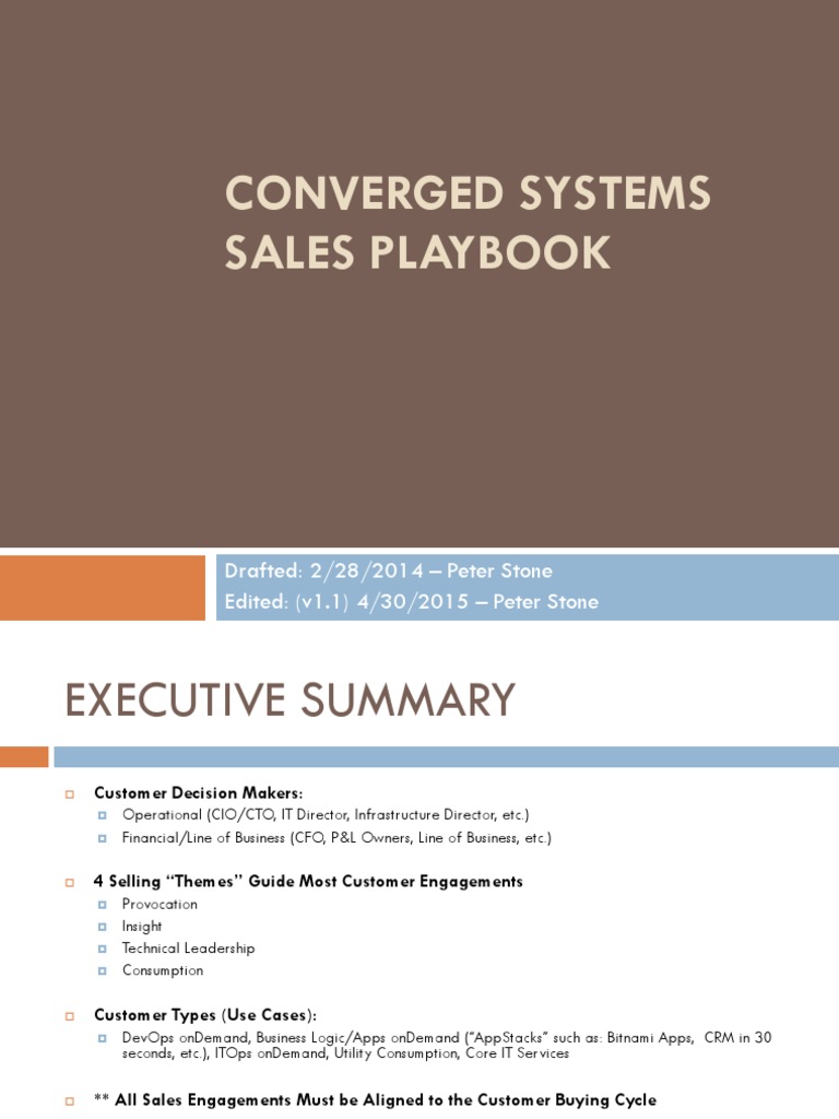 Converged Systems Sales Playbook | PDF | Cloud Computing | Procurement