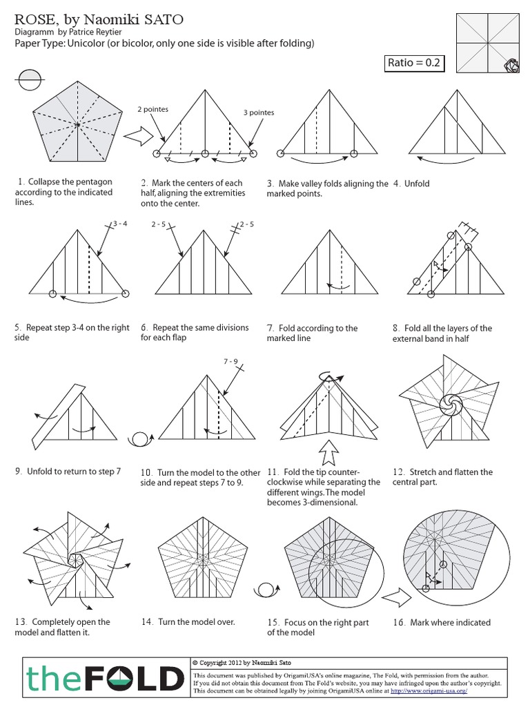 Origami Flower Diagram