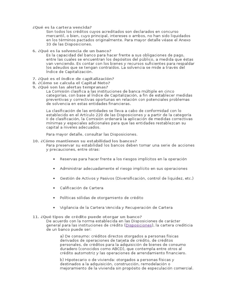Qué Es La Cartera Vencida | PDF | Bancos | Federación