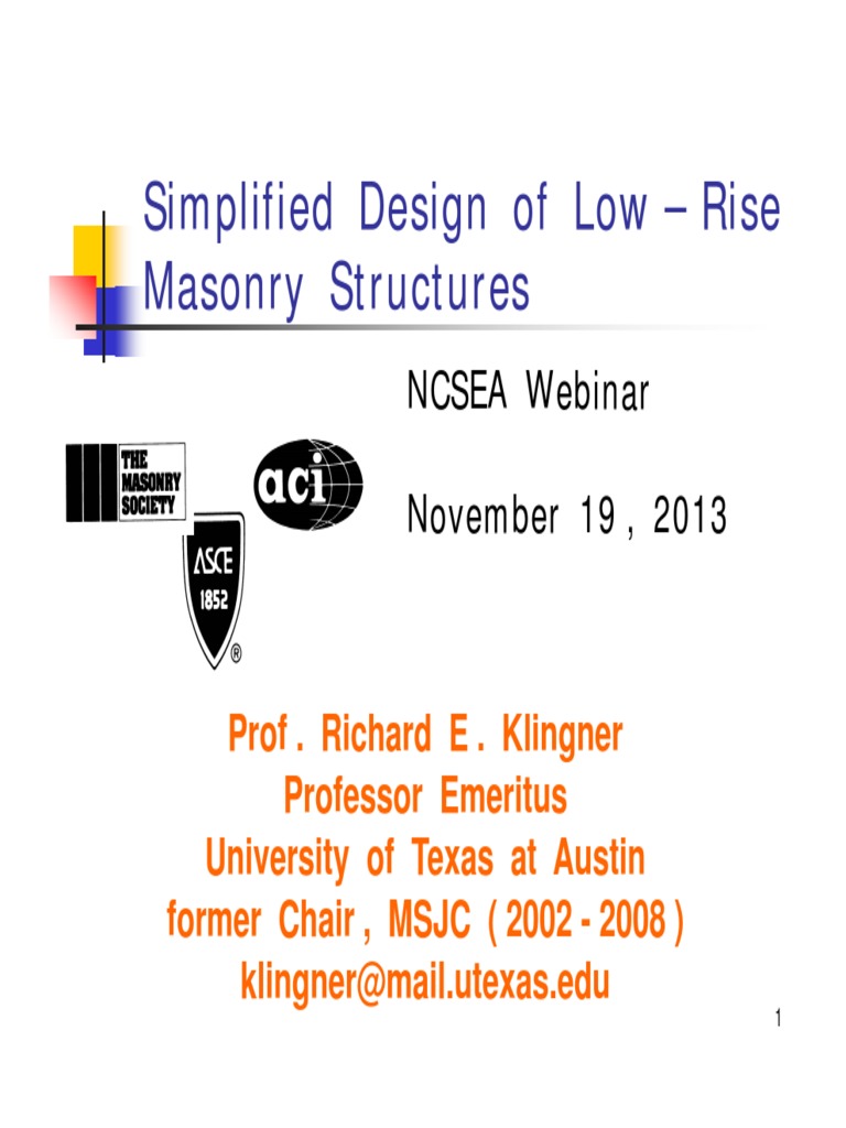 Simplified Design of Low-Rise Masonry Struct | PDF | Mortar (Masonry ...