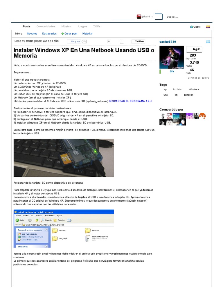 Instalar Windows XP en Una Netbook Usando USB o Memoria - Taringa! | PDF | Dispositivo de ...