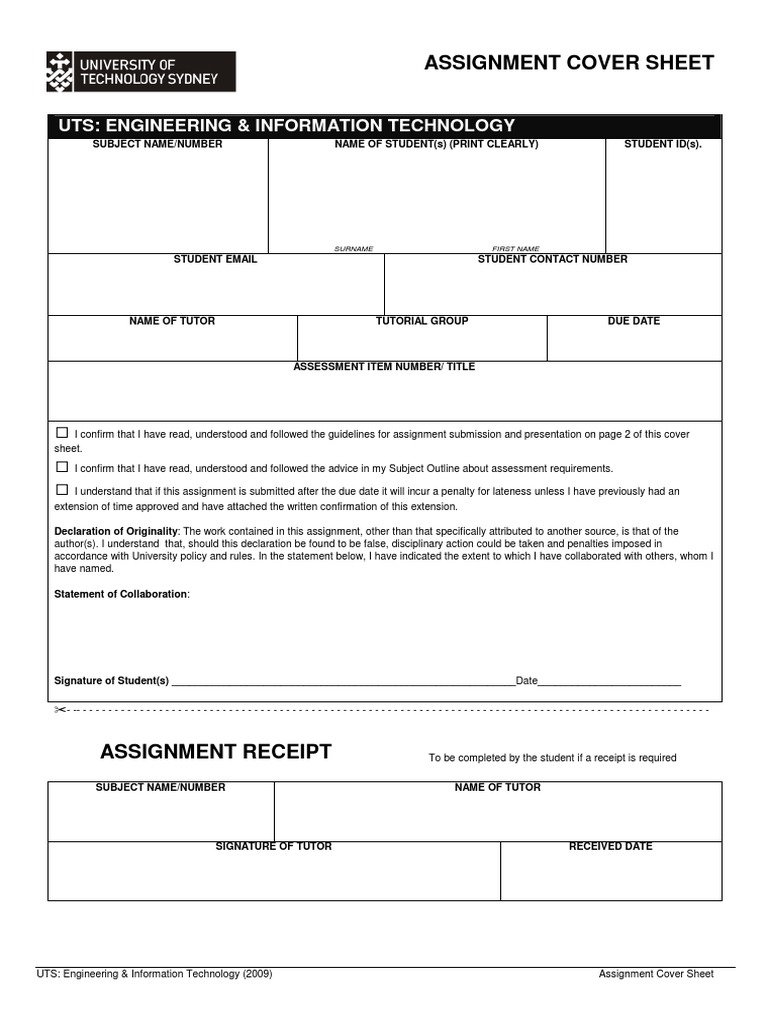 Assignment Cover Sheet | PDF | Turnitin | Plagiarism