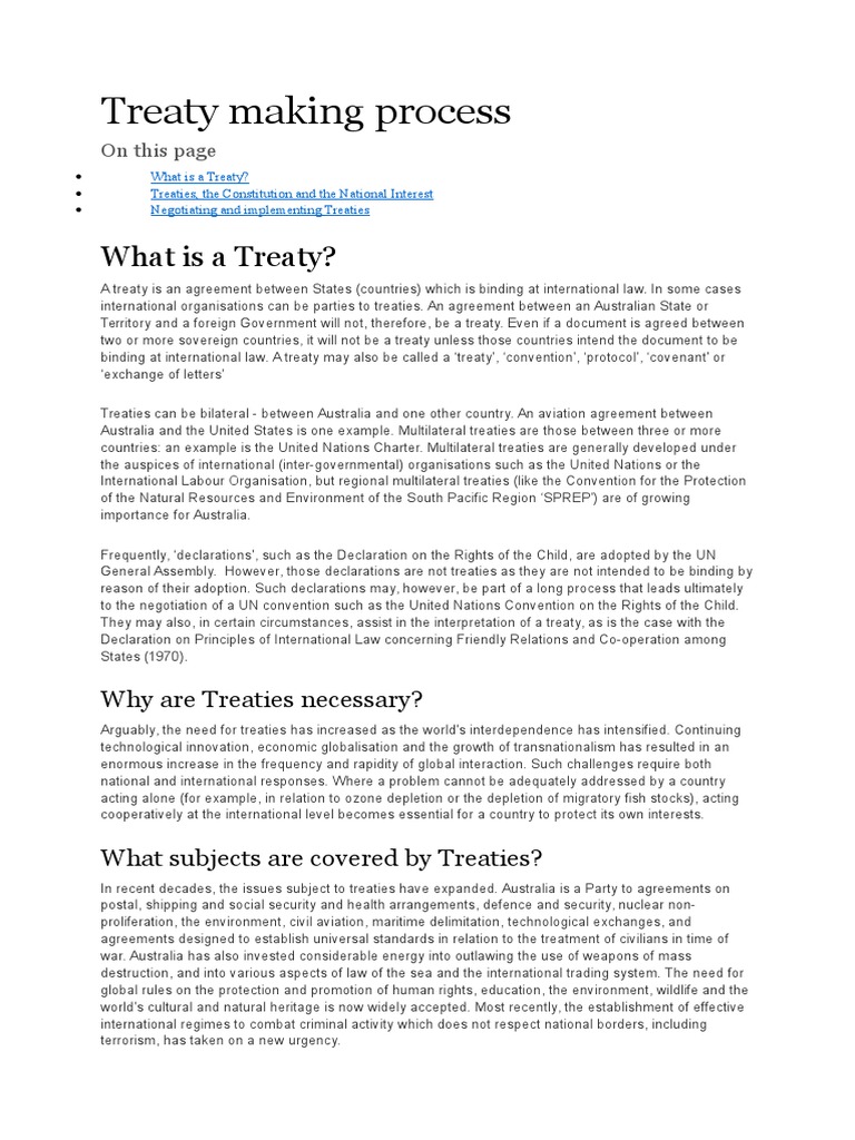 Treaty Making Process | PDF | Treaty | Ratification