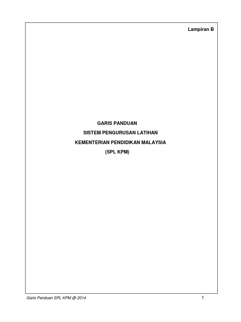 Garis Panduan SPL KPM | PDF