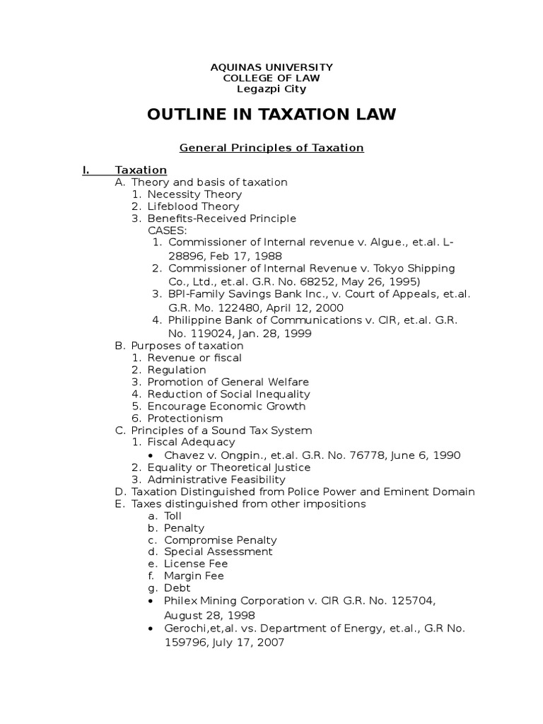 Tax Review Outline | PDF | Value Added Tax | Tax Deduction