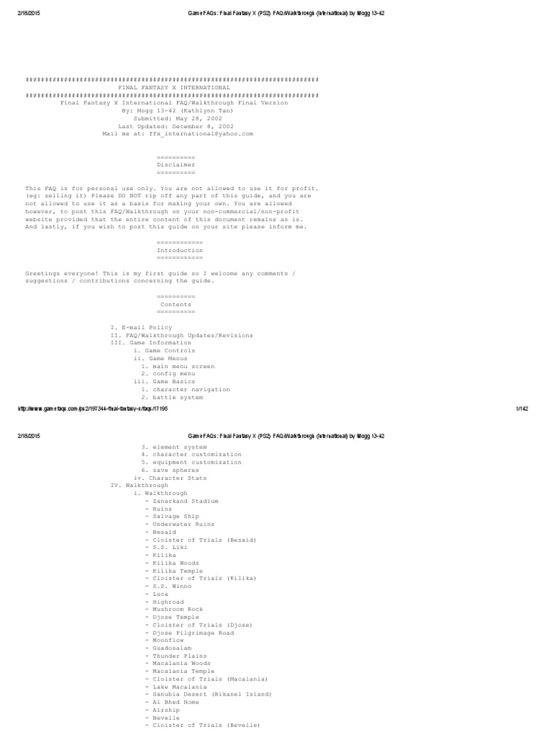 FFX | PDF | Strategy Guide | Square Enix