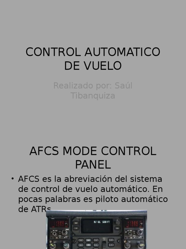 Afcs Mode Control Panel | PDF