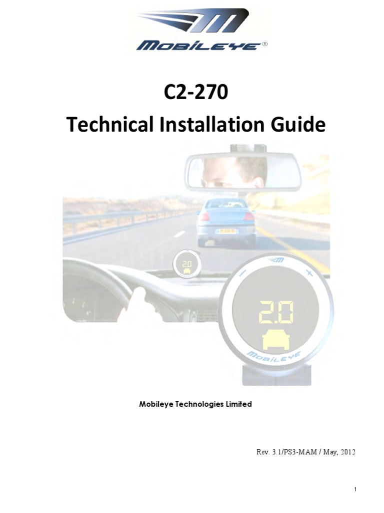 Mobileye c2-270 Insallation Guide ps3 Mam v3-1 | PDF | Electrical ...