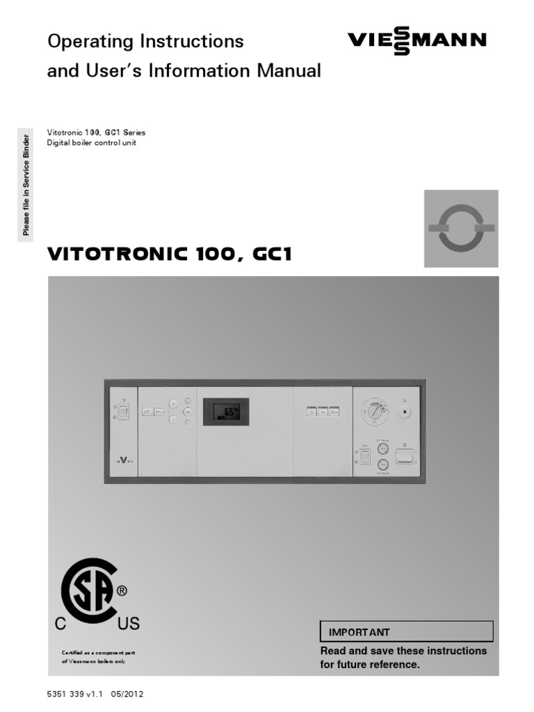 Vitotronic 100-Gc1 Oi | PDF | Water Heating | Boiler