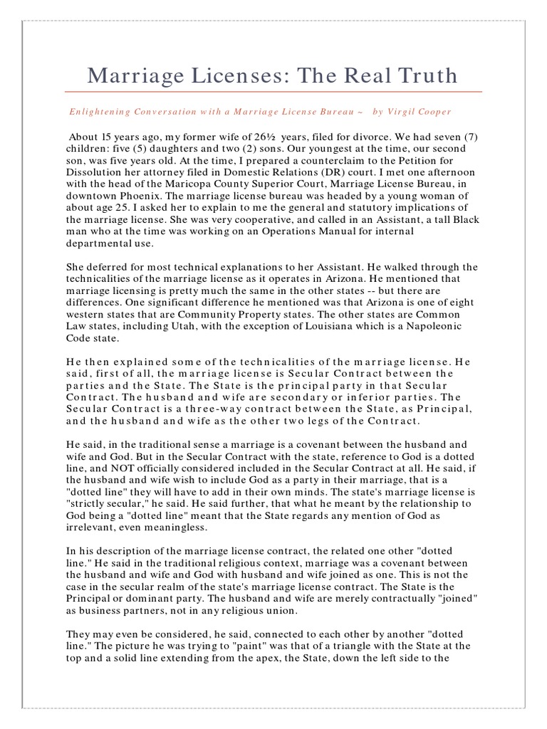 Understanding Marriage Licenses Explained | PDF | Marriage | Wife