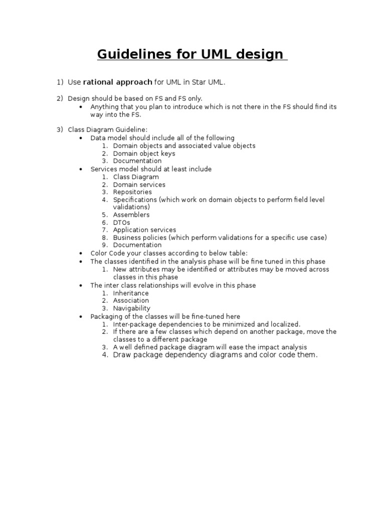 Uml Guidelines | PDF | Class (Computer Programming) | Unified Modeling Language