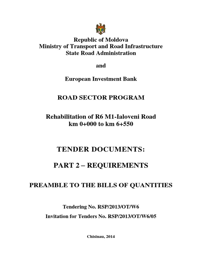R6 - Part 2 Requirements - BOQ (Preamble) - Ver1 | PDF | General ...