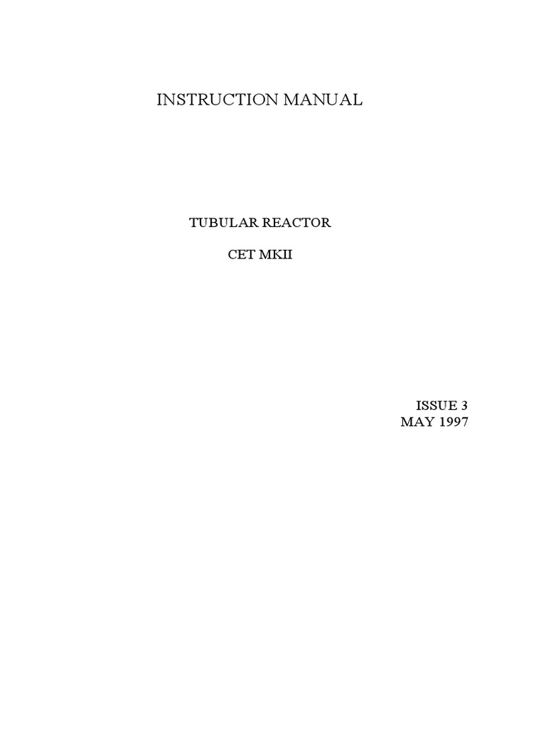 Cet Mkii Tubular Reactor | PDF