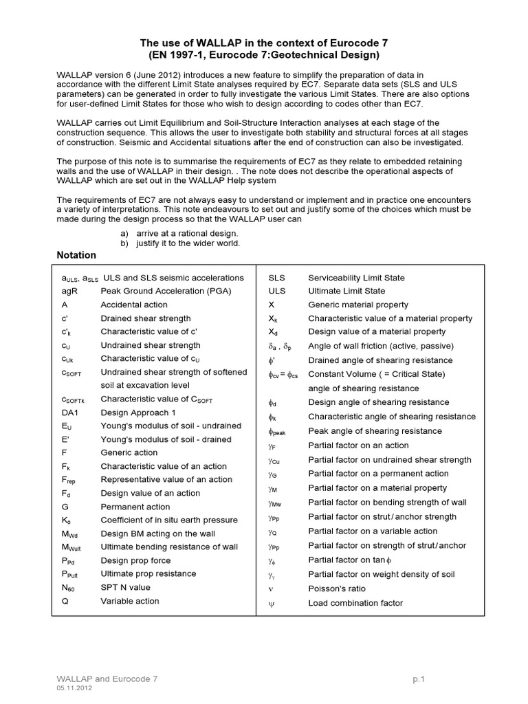 Ec7 Wallap | PDF | Structural Load | Strength Of Materials