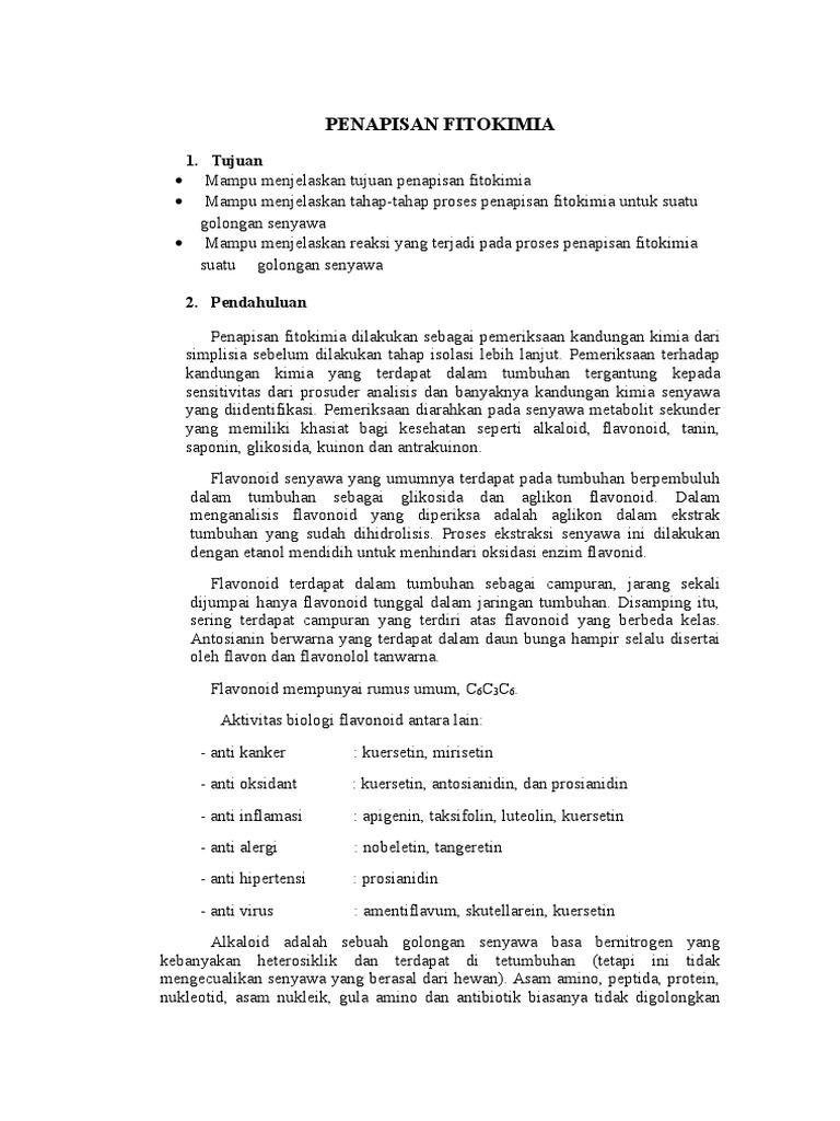 Penapisan Fitokimia | PDF