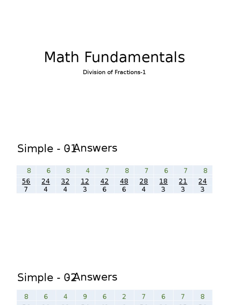 Math Fundamentals - Mental Division | PDF | Technology & Engineering